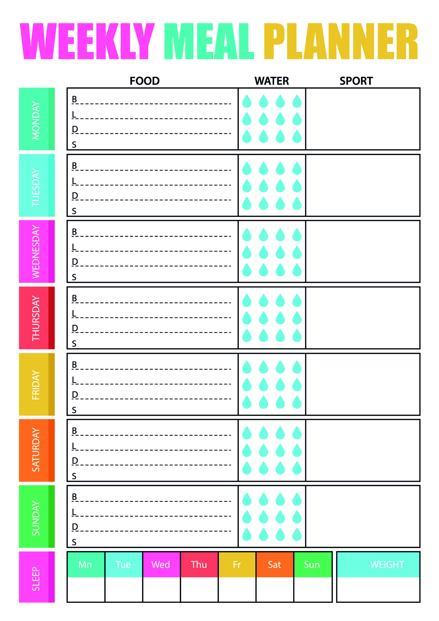 Meal Planning Chart Template