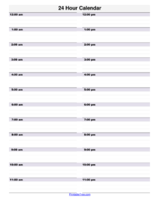 Free Printable Weekly Hourly Planner / Calendar PDF Templates