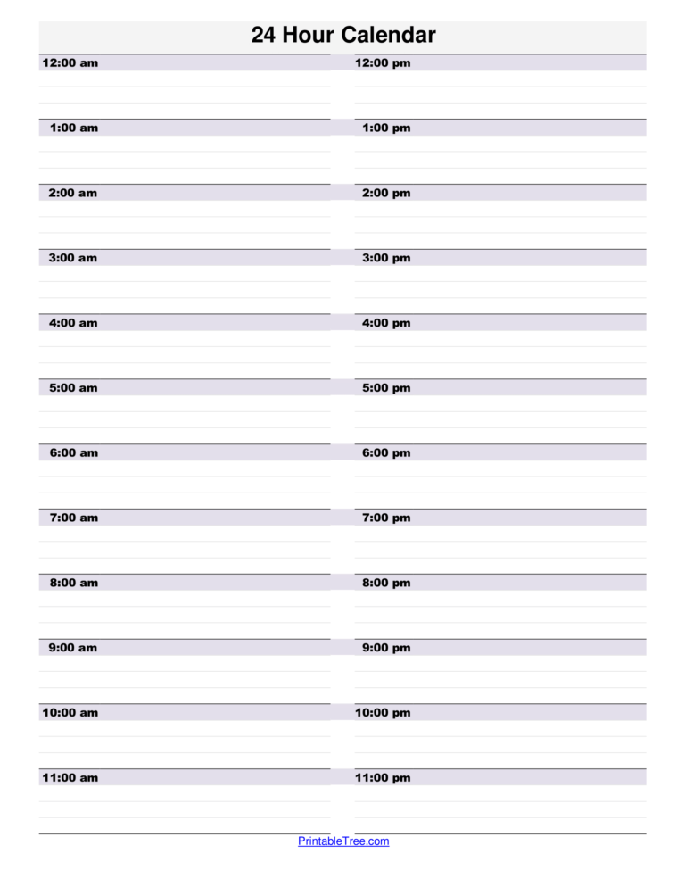 Free Printable Weekly Hourly Planner / Calendar PDF Templates