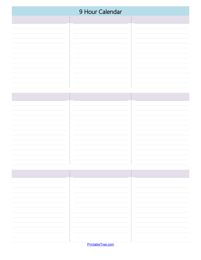 Free Printable Weekly Hourly Planner / Calendar PDF Templates