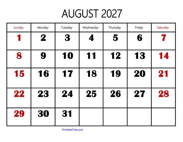 August 202 Calendar Printable PDF Templates Free Download