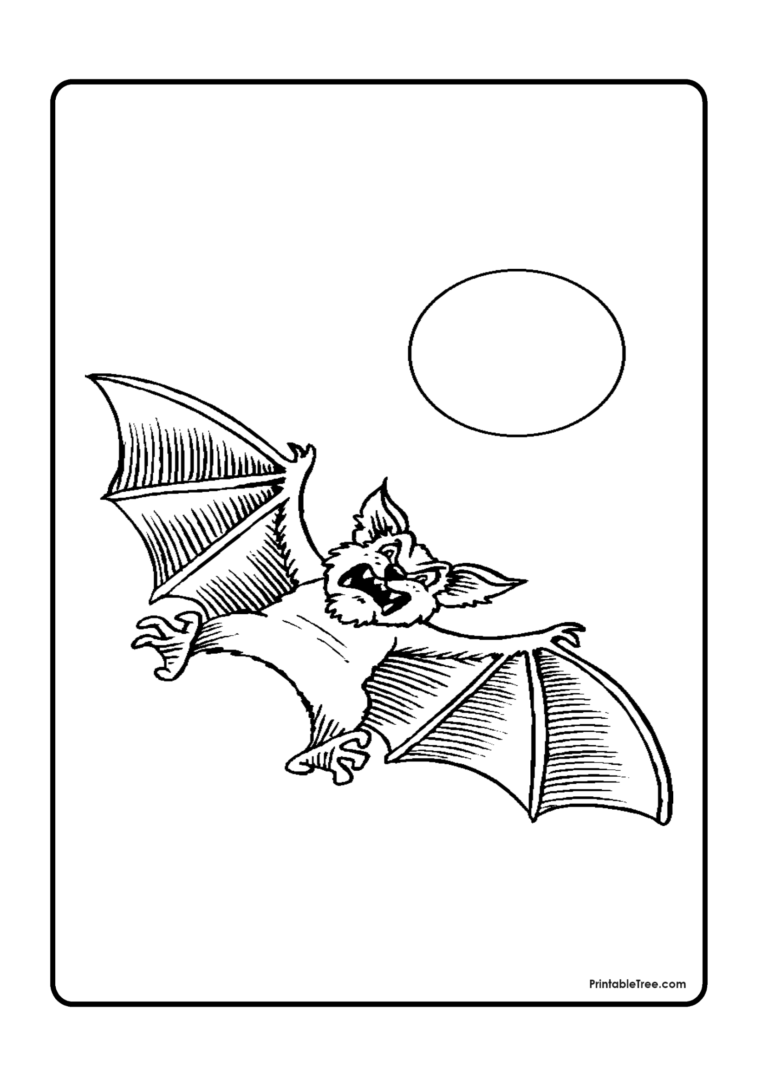 Free Printable Bat Coloring Pages PDF for Kids and Adults