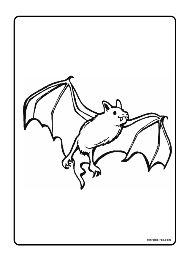 Free Printable Bat Coloring Pages PDF for Kids and Adults
