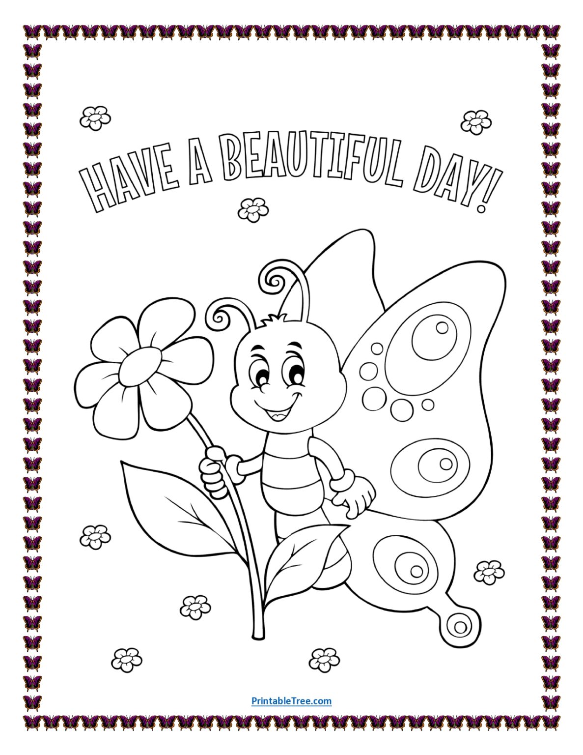 Free Printable Butterfly Coloring PDF Pages for Kids and Adults