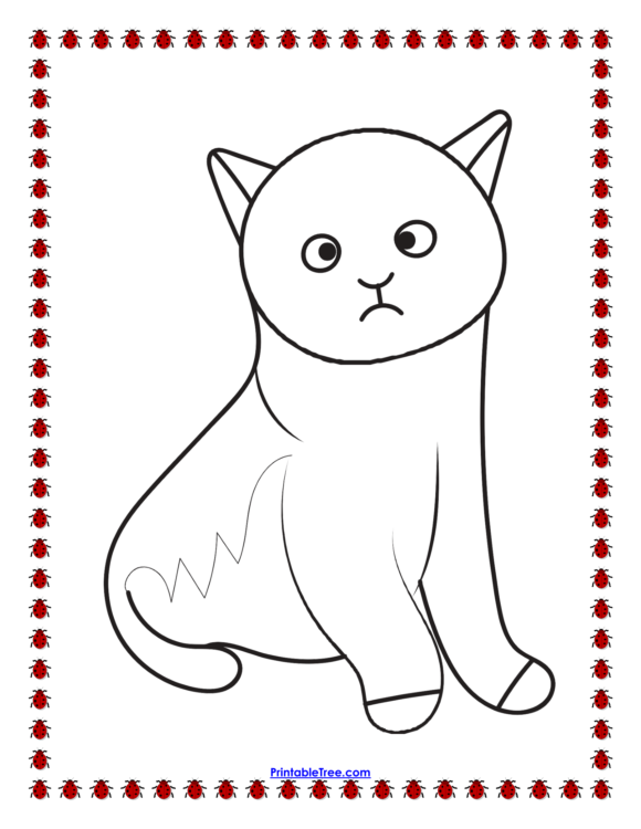 Free Printable Cat Coloring Pages PDF for Kids and Adults
