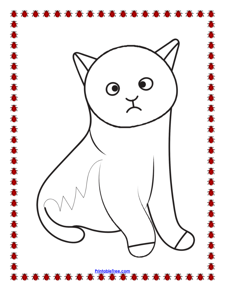 Free Printable Cat Coloring Pages PDF for Kids and Adults