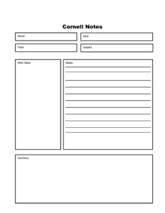 Free Download Printable Cornell Notes PDF Templates