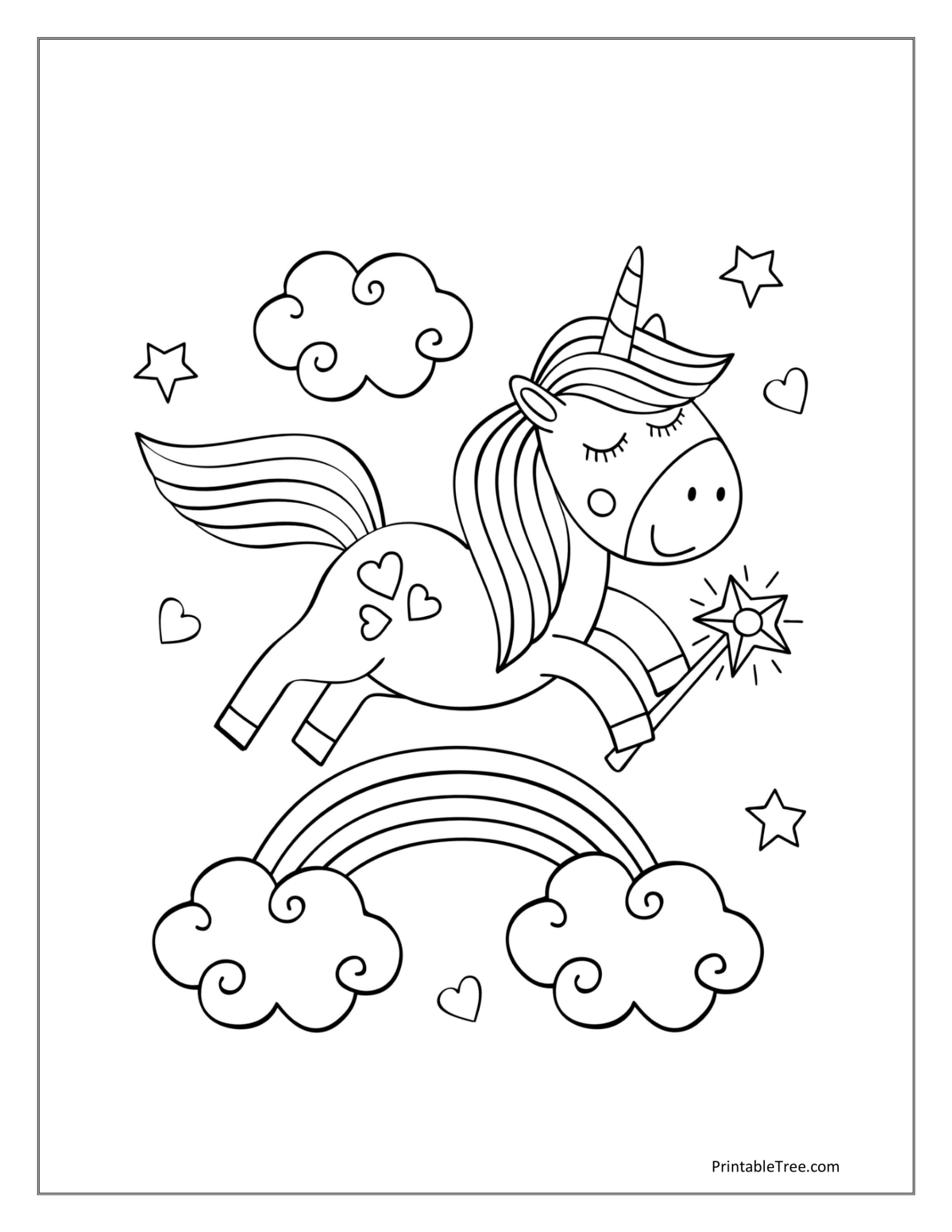 Free Printable Rainbow Coloring Pages PDF for Kids & Adults