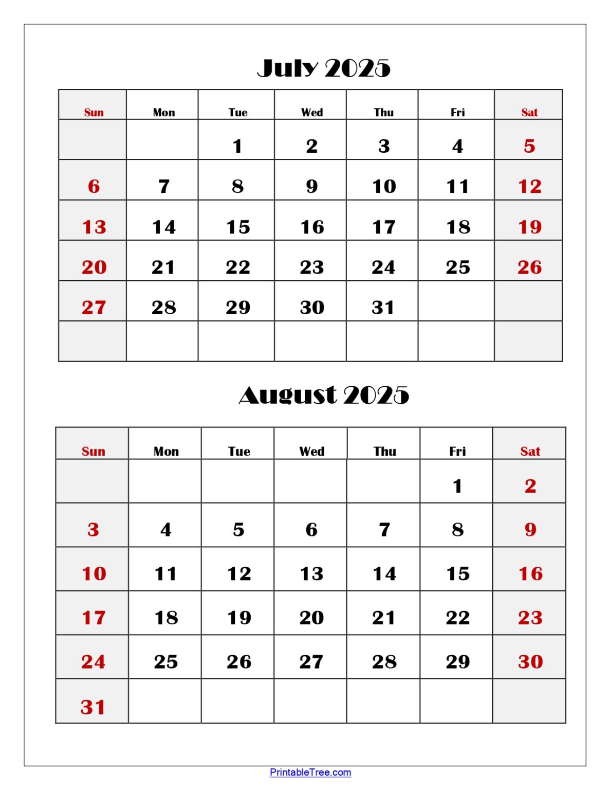 Two Months Calendar 2025-2026 Printable PDF | Double Month Calendar