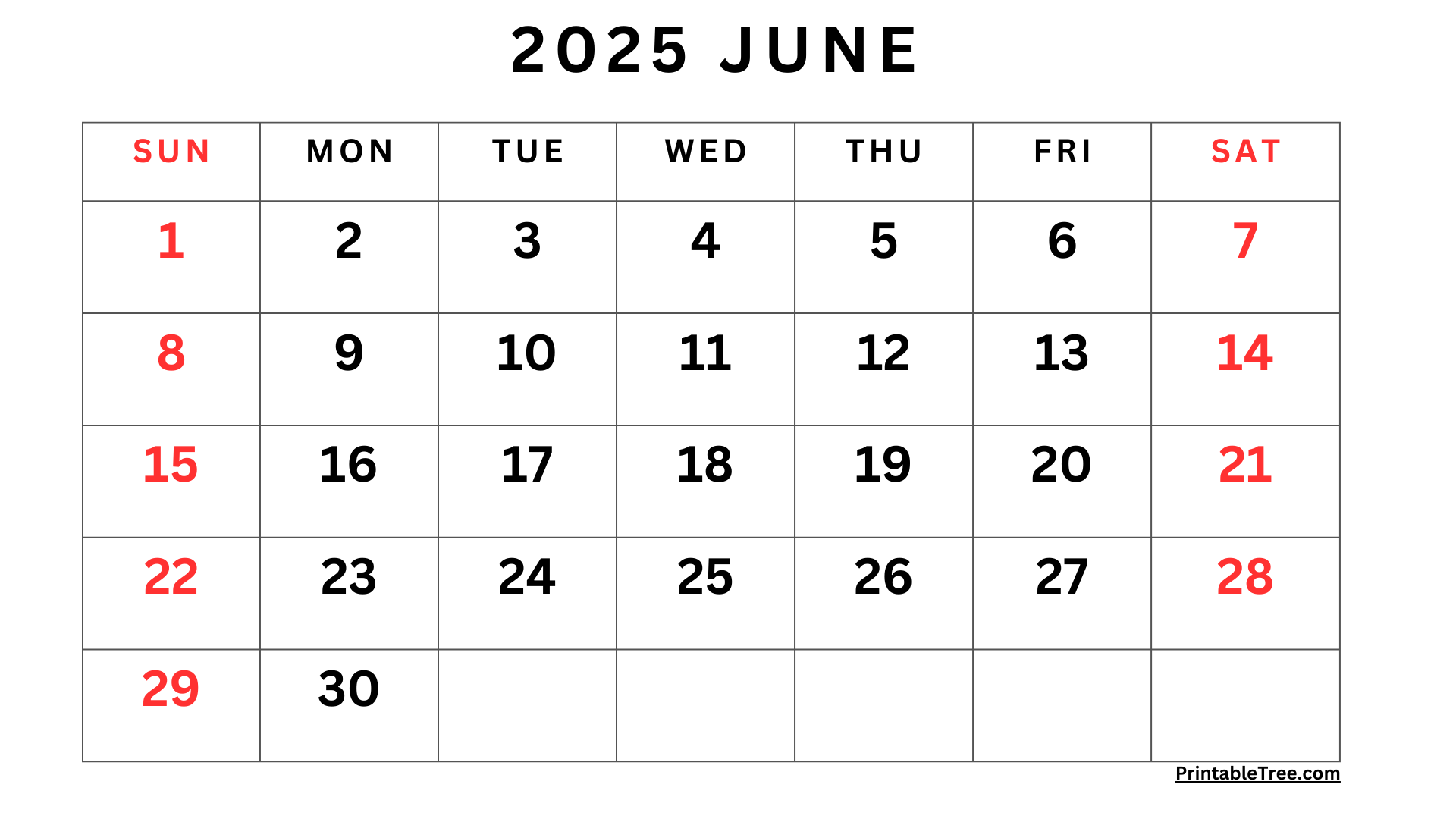 Free Printable June 2025 Calendar Samantha McCay H 