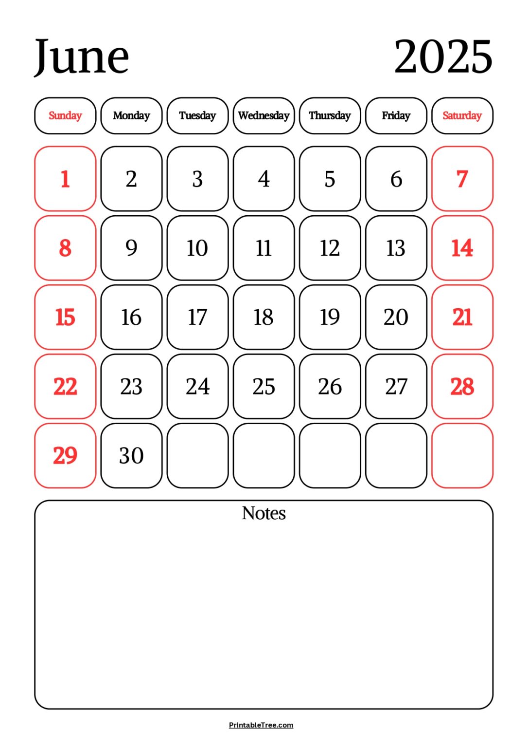 Free June 2025 Calendar Printable PDF Template with Holidays