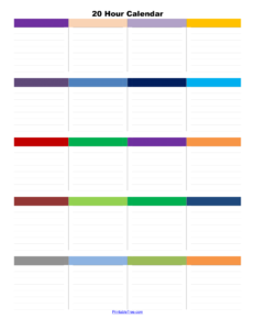 Free Printable Weekly Hourly Planner / Calendar PDF Templates