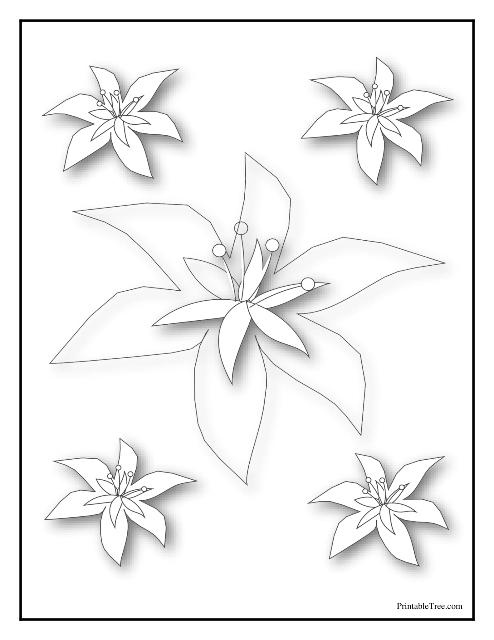 Free Printable Flower Coloring Pages PDF for Kids and Adults