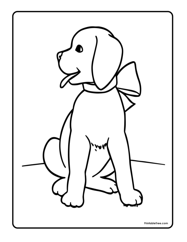 Free Printable Puppy Coloring Pages PDF for Kids and Adults