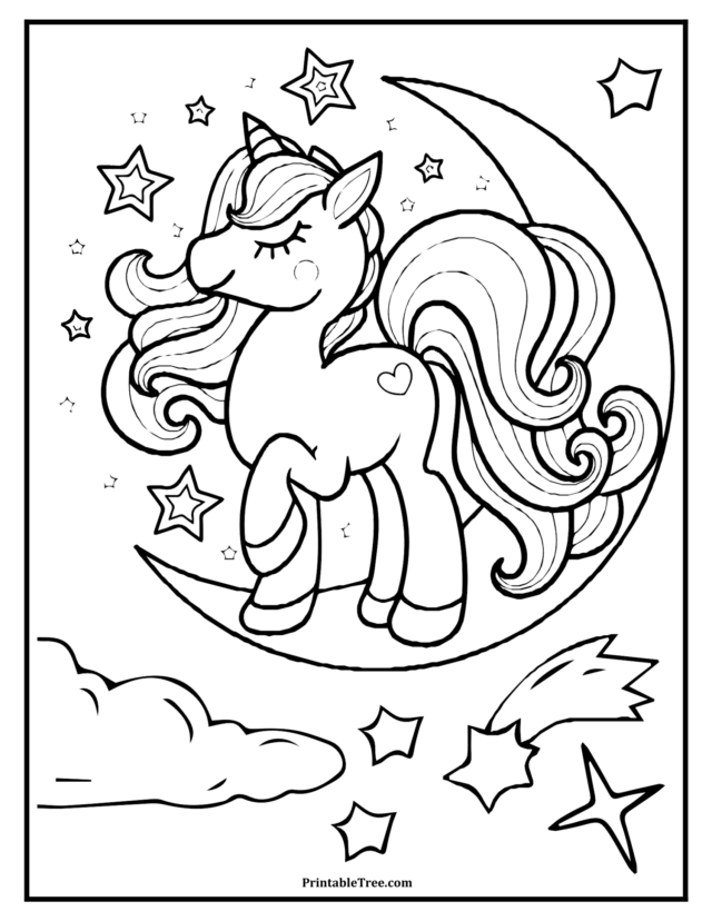 Free Printable Unicorn Coloring Pages PDF for Kids and Adults