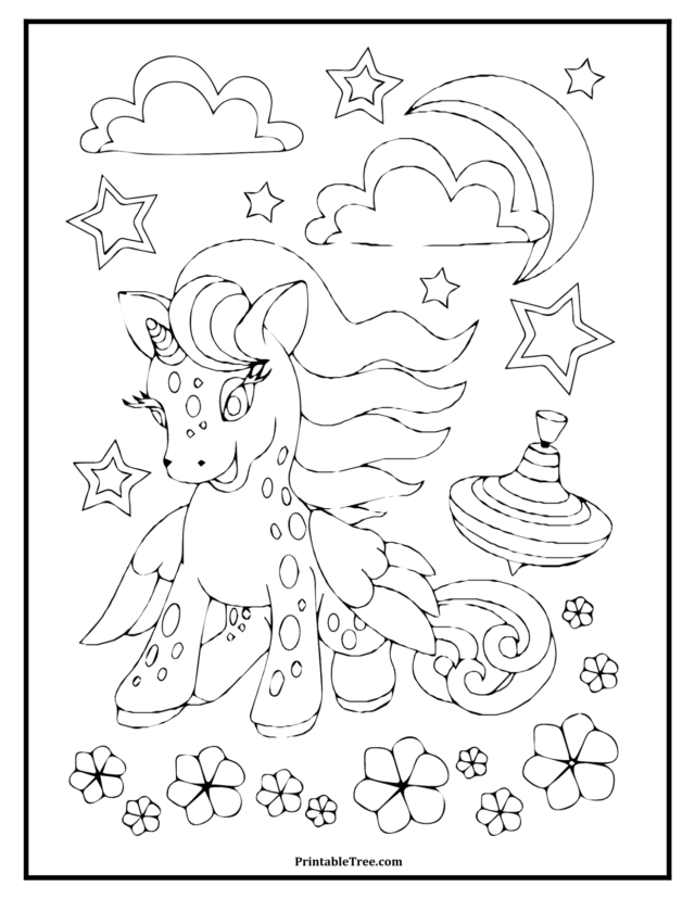 Free Printable Unicorn Coloring Pages PDF for Kids and Adults