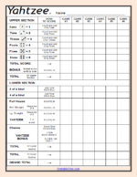 Free Printable Yahtzee Score Card Sheets PDF Templates