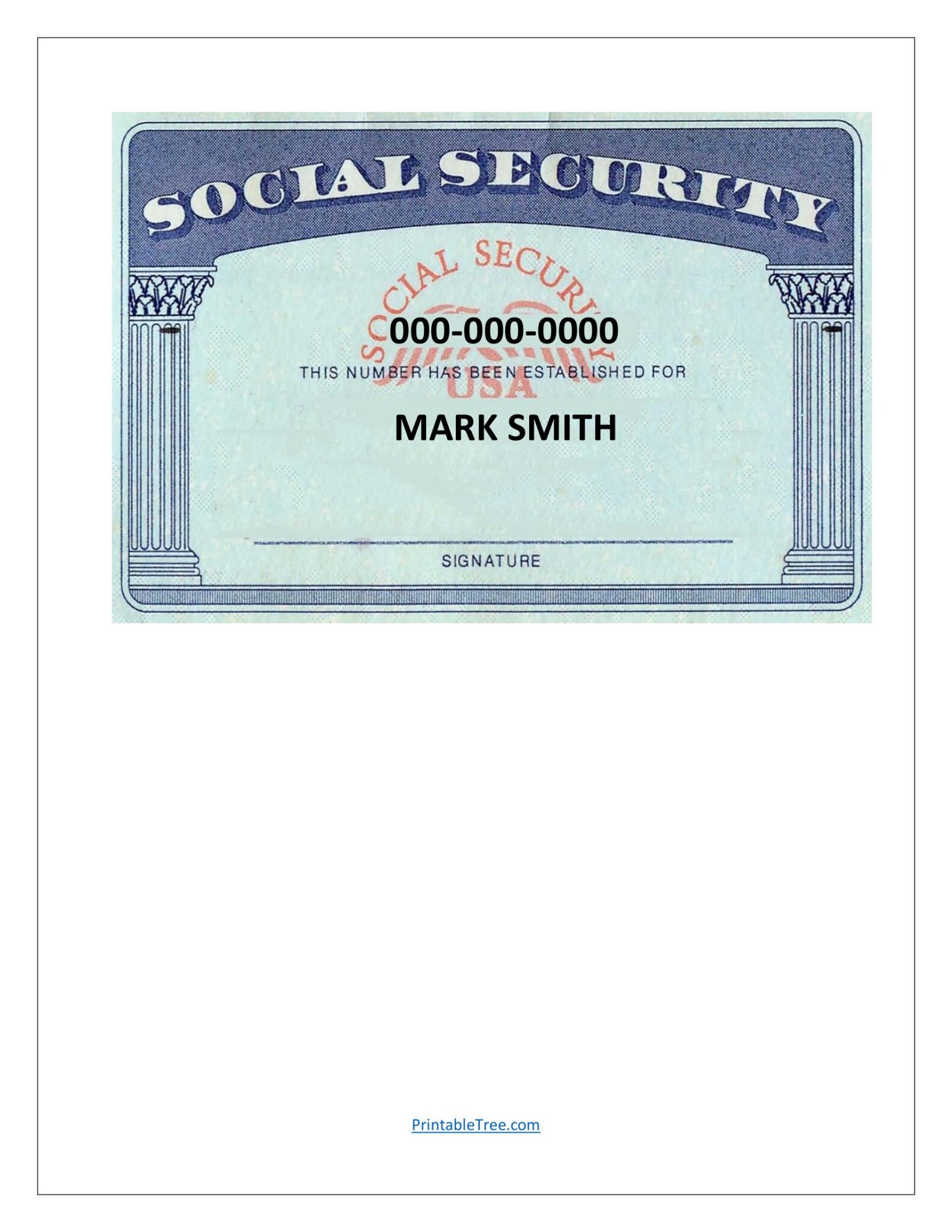 Free Printable Social Security Card PDF Templates(Fake/ Real ...